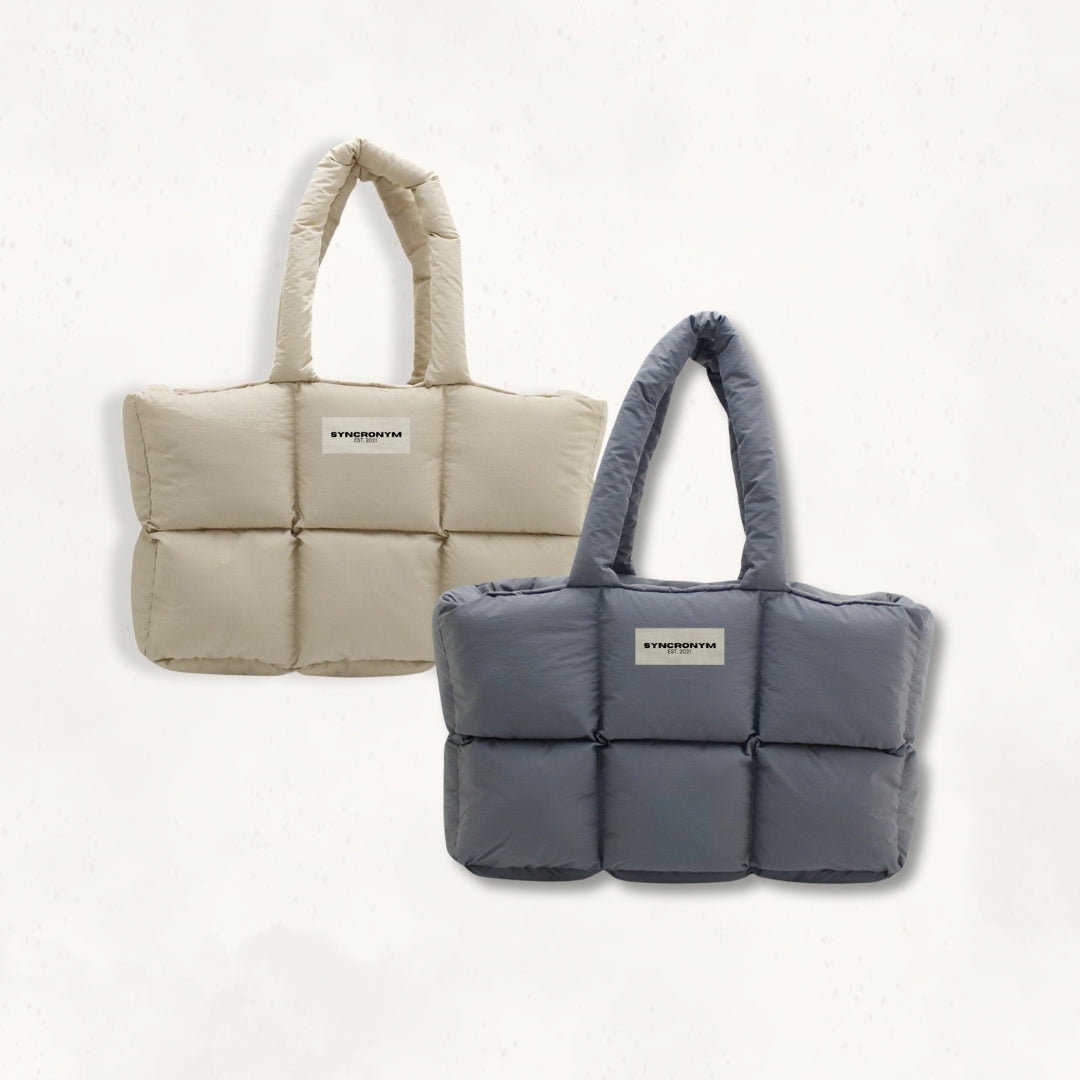 Sand Power Puff: Everyday Beige Puffer Tote bag – Syncronym